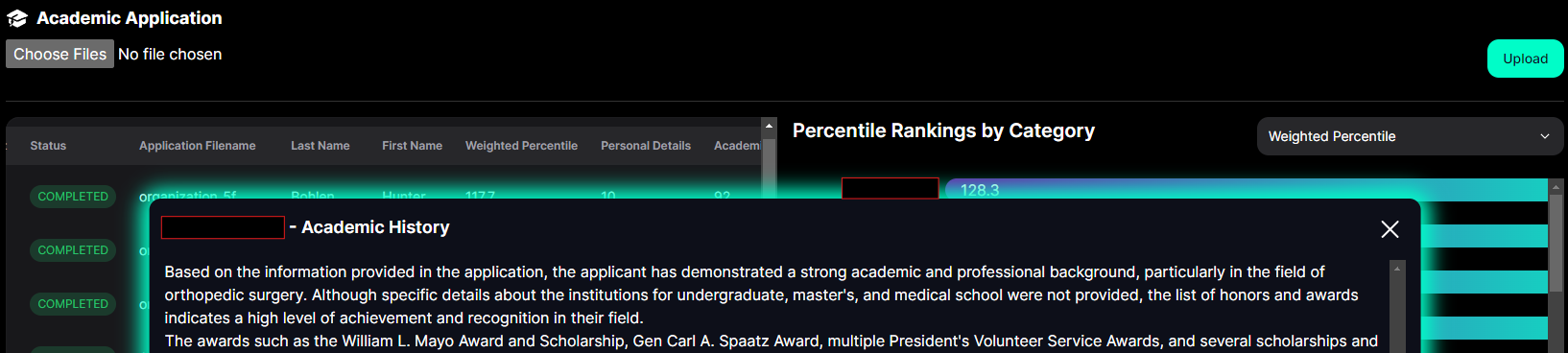 Academic Admissions Application Analyzer | Athena Score